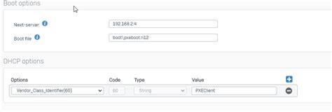 Help Me To Configuration Of Dhcp Option 6667 For Pxe In Sophos