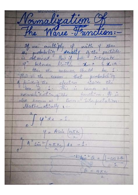 SOLUTION Normalization Of The Wave Function Studypool