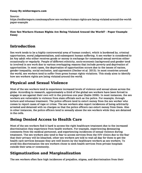 📌 How Sex Workers Human Rights Are Being Violated Around The World