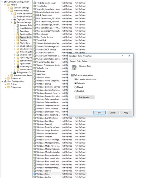 enable windows time service via gpo windows spiceworks community