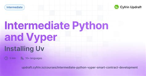Intermediate Python And Vyper Installing Uv