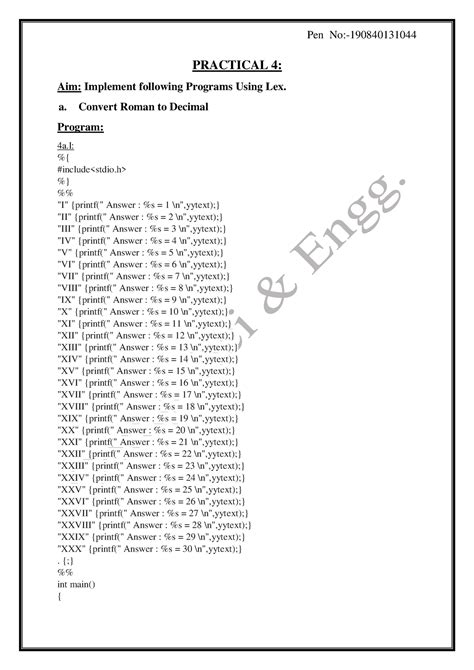 Compiler Design Practical 4 PRACTICAL 4 Aim Implement Following