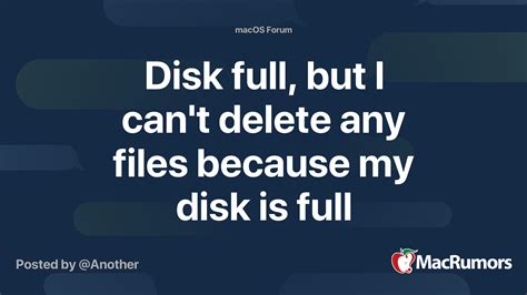 Disk Full But I Cant Delete Any Files Because My Disk Is Full