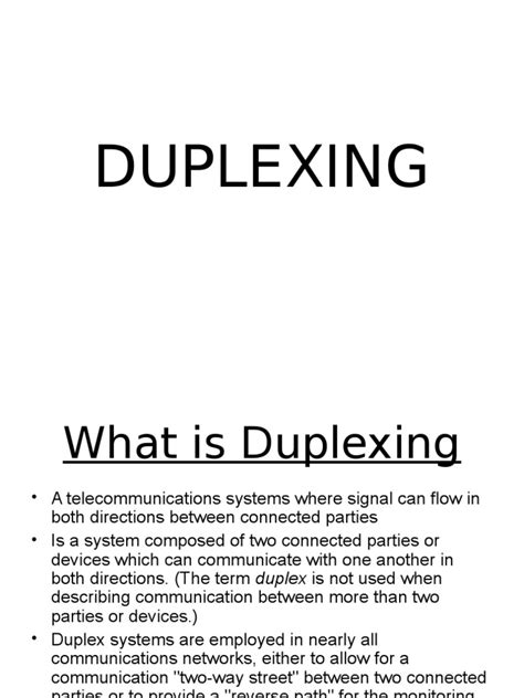 Network Duplexing Pdf Duplex Telecommunications Network Protocols