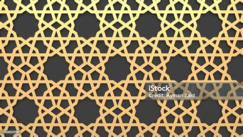 이슬람 패턴 이슬람 장식 페르시아어 모티브 라마단 컨셉 라운드 요소 별 기하학적 원형 장식 아랍어 기호 금과 회색 추상적 배경 3d 일러스트레이션 0명에 대한 스톡 사진 및