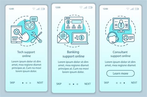 Premium Vector Customer Support Online Onboarding Mobile App Page