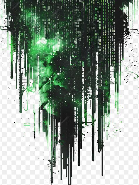 Premium Psd Hacker Code Glitch With Binary Code Abstract Shapes And