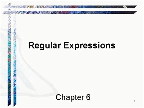 Regular Expressions Chapter 6 1 Regular Languages L