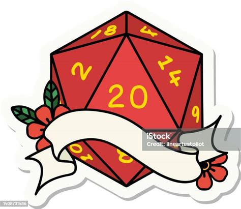 천연 스무 D20 주사위 롤 스티커 굴리기에 대한 스톡 벡터 아트 및 기타 이미지 굴리기 문신 미술품 Istock