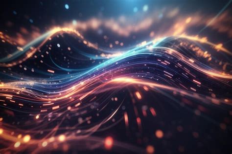 Premium Ai Image Wave Of High Speed Data Particle Trails 3d