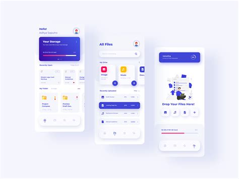 App UI Concept Cloud Storage Behance