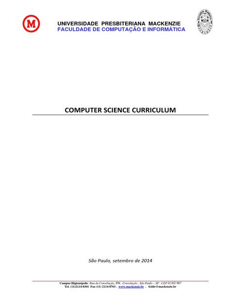 Computer Science Curriculum Set 2014 Pdf Computer Science System