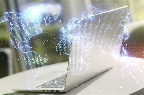 노트북 배경 연구 및 전략 개념에 추상 디지털 세계지도의 이중 노출 0명에 대한 스톡 사진 및 기타 이미지 0명 개념 개념과 주제 Istock