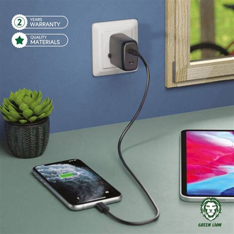 Buy Green Lion 40W Dual Port USB C Wall Charger In UAE Black GNWC2PD40WBK