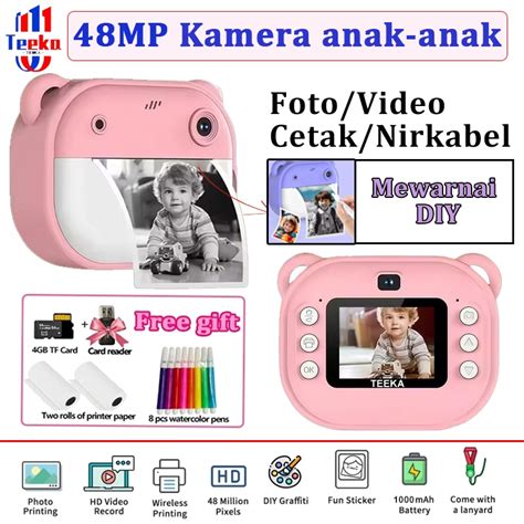 Jual Teeka Print 1 48mp Digital Print Kamera 2 Inch Portable Mini