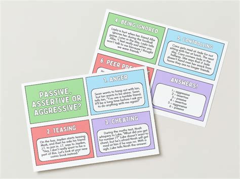 Passive Assertive Or Aggressive Cards Teaching Resources