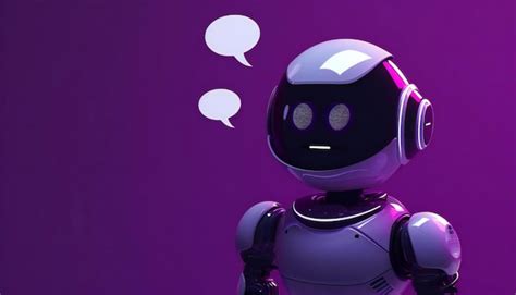 Premium Photo Chatbot Talking On A Purple Background With Speech Bubbles