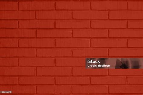 Horizontal Cerah Merah Terang Atau Merah Marun Berwarna Batu Bata Dicat