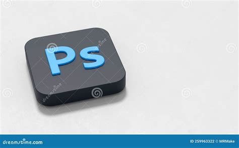 Photoshop App Icon On Gray Background With Copy Space Editorial Photography Illustration Of