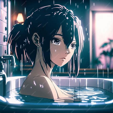 Premium Photo Anime Girl In Bath Character Art