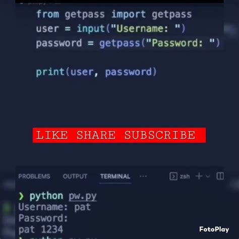 How To Hide User Input In Python Python Machinelearning Ai Iot Blockchain Bigdata