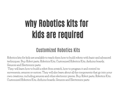 Ppt Customized Robotics Kits Powerpoint Presentation Free Download