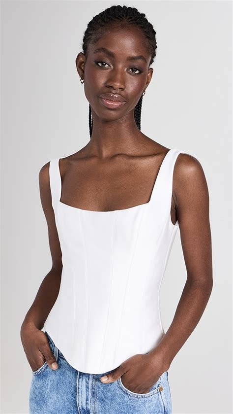 Rozie Corsets Satin Top With Stitching Shopbop