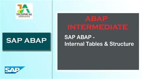 Sap Abap Internal Table And Structure Abap In Hindi Youtube