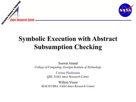 Ppt Symbolic Execution With Abstract Subsumption Checking Powerpoint