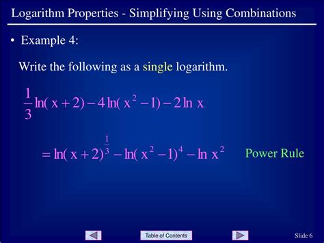 PPT Logarithm Properties Simplifying Using Combinations PowerPoint Presentation ID 5270228