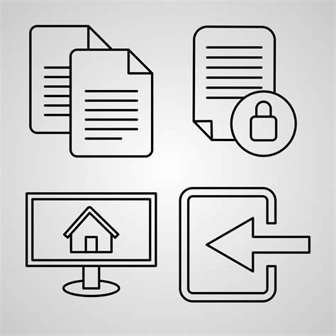 Set Of Thin Line Flat Design Icons Of Web Vector Art At Vecteezy