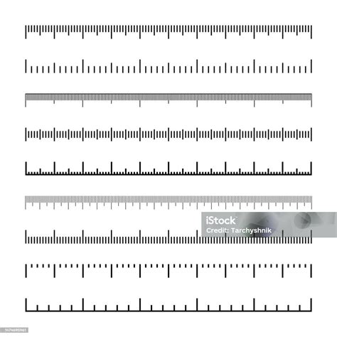 분할과 다양한 측정 스케일 센티미터 밀리미터 또는 인치의 길이 또는 높이를 측정하기위한 사실적인 스케일 눈금자 테이프 측정 마크 크기 표시기 벡터 일러스트레이션 센티미터에