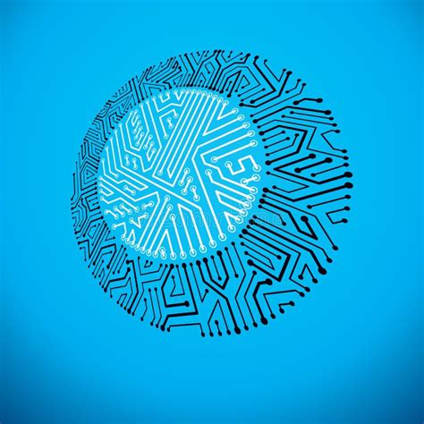 Vector Technology Cpu Design With Circular Microprocessor Scheme Stock