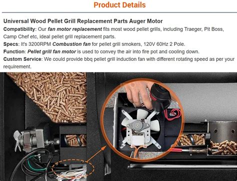 Pellet Grill Induction Combustion Fan Motor Dese Grill