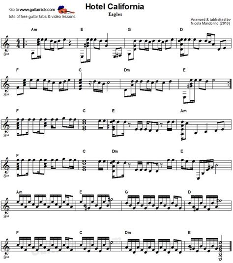 Hotel California Chords Quietwes