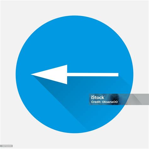 벡터 아이콘 화살표 왼쪽으로 방향을 표시 합니다 파란색 배경에 화살표입니다 플랫 이미지 수프는 긴 그림자 레이어 그룹화 쉽게 편집 그림에 대 한 당신의 디자인에 대 한