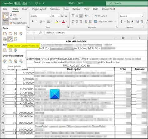 Copy Column Width From Source To Another Spreadsheet In Excel