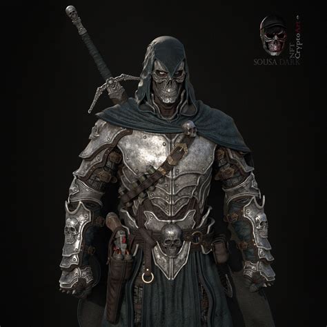 ArtStation SILVER SKULL Armor 2 Eric Sousa Dark Fantasy Character