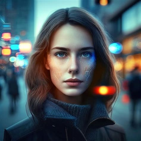 Premium Ai Image Facial Biometrics Empowering Women In The City