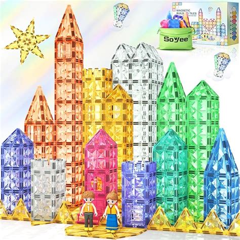 82pcs Magnetic Tiles With Dolls Magnet Castle Building