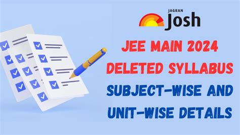 JEE Mains Deleted Syllabus Check Reduce And Added Topics Here PDF Download