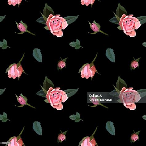 완벽 한 꽃 배경 패턴입니다 수채화 핑크 정원 장미는 손에 스타일을 그려 우아한 꽃 섬유 포장지 웨딩 카드에 대 한 벡터 일러스트 레이 션 꽃 식물에 대한 스톡 벡터 아트