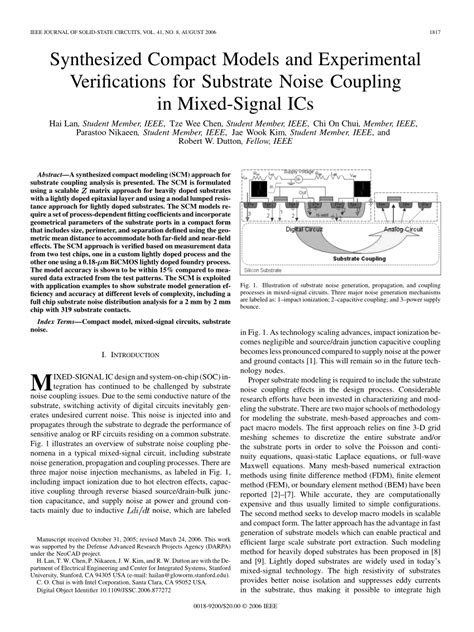 Pdf Synthesized Compact Models And Experimental Verifications For
