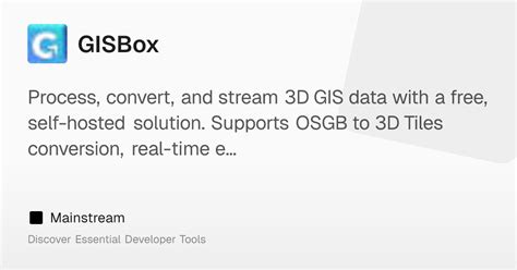 Gisbox Your Free Toolkit For 3d Gis Data Processing And Streaming Mainstream