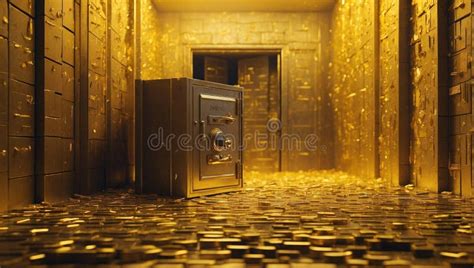 Safe Deposit With Array Of Stacked Gold Bars Inside Stock Illustration Illustration Of Bank