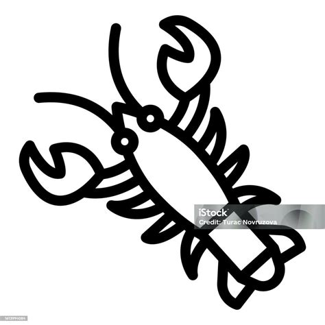 가재 라인 아이콘 수산 시장 개념 흰색 배경에 랍스터 기호 개요 스타일 모바일 개념 웹 디자인의 가재 아이콘 벡터 그래픽 갈고리