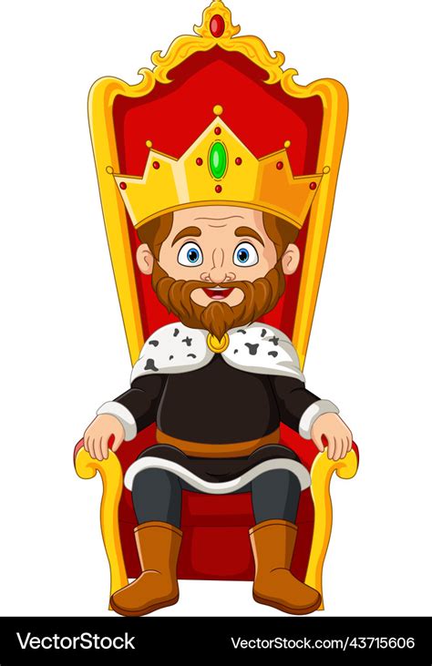 Cartoon King And Queen On Throne