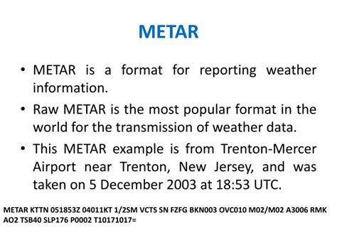 PPT Lab 2 METAR Decoding And Station Observations PowerPoint Presentation ID 1840658