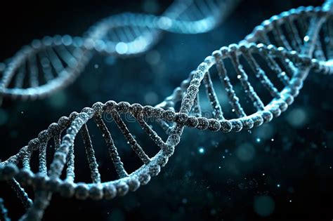 Intricate Dna Strand Abstraction A Moody Closeup On A Black Background Unveiling The