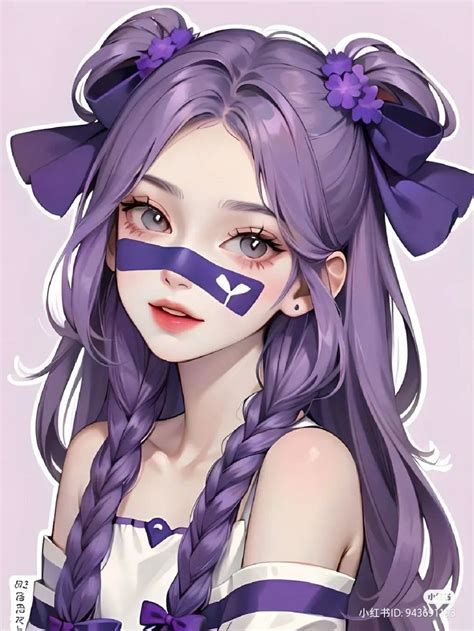 Pin Oleh •𝑚𝑖𝑠𝑎𝑘𝑖• Di 𝚁𝚊𝚗𝚍𝚘𝚖 𝙶𝚒𝚛𝚕 Gadis Seni Digital Rambut Ungu